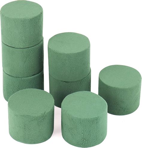 Qwork Pack Of 8 8 X 6 Cm Floral Foam Cylinder For Arrangements Wet