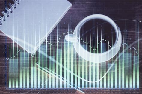 Premium Photo Double Exposure Of Forex Graph Drawing And Work Table Top Veiw Concept Of