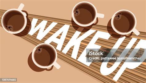 벡터 일러스트 컵 의 신선한 커피 콩 플랫 스타일 카페테리아 포스터 배너 카드 장식 디자인 일어나기에 대한 스톡 벡터 아트 및