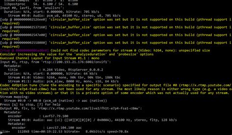 Ffmpeg Stream Rtsp From Onvif General Camera To Youtube Stack Overflow