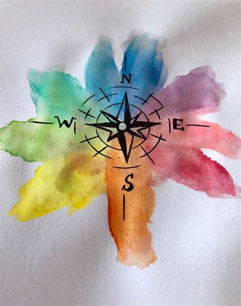 Watercolor Compass