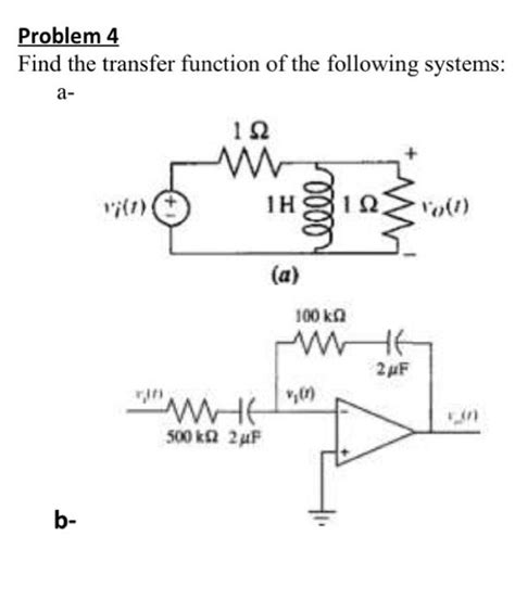 Solved Problem 4 Find The Transfer Function Of The Following Chegg Com