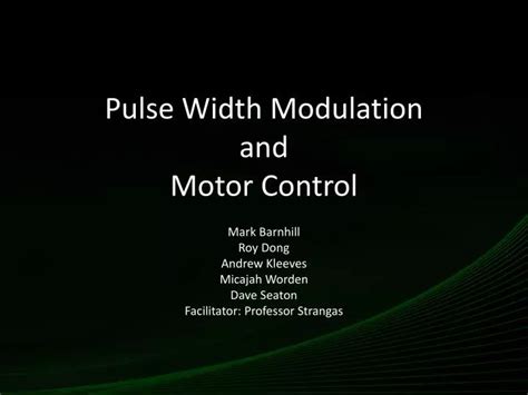 PPT Pulse Width Modulation And Motor Control PowerPoint Presentation ID 3057732