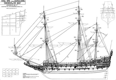 18th And 17th Century Ship Blueprints Sovereign Of The Seas Wooden