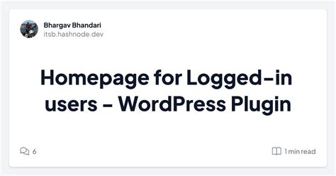 Homepage For Logged In Users Wordpress Plugin Rbuntywp