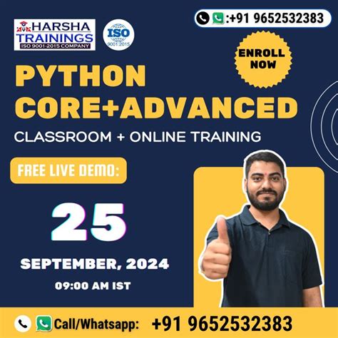 harsha trainings on linkedin python core and advanced new batch details