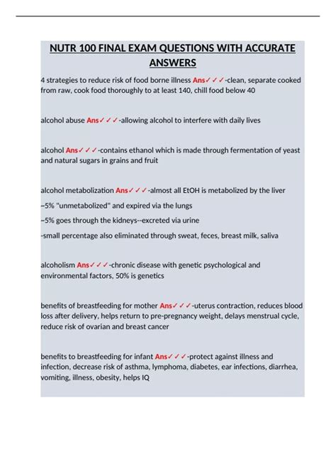 Nutr 100 Final Exam Questions With Accurate Answers Umgc Stuvia Us