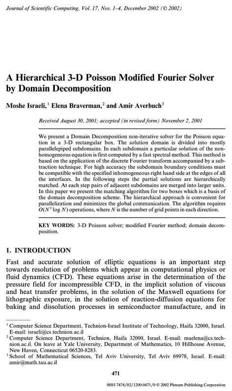 Pdf A Hierarchical 3 D Poisson Modified Fourier Solver By Domain