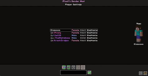 Ipixelis Gender Mod Minecraft Mods Mapping And Modding Java Edition Minecraft Forum