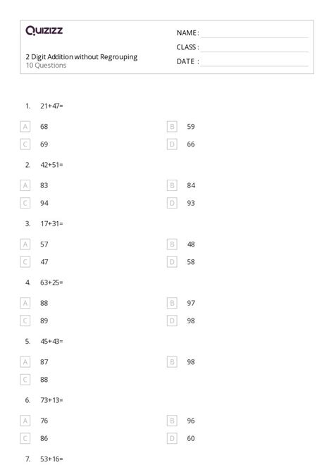 50 Three Digit Addition And Regrouping Worksheets For 2nd Year On Quizizz Free And Printable