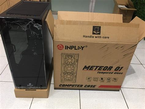Inplay Meteor 01 Atx Microatx Mini Itx Tempered Glass Pc Case Black Computers And Tech Parts