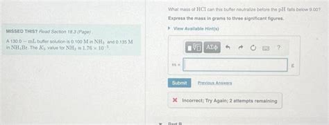 Solved A 130 0 Ml Buffer Solution Is 0 100 M In Nh3 And