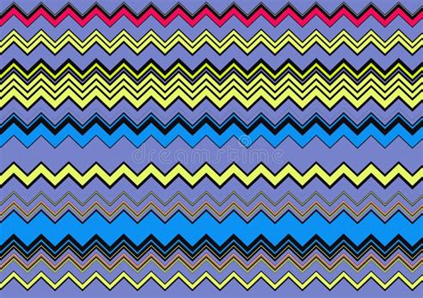 Abstract And Contemporary Digital Art Colourful Zigzag Design Stock Illustration Illustration