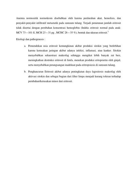 Anemia Normositik Normokrom Pdf