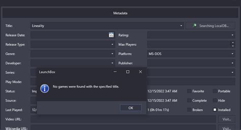 Metadata Update Rate Noobs LaunchBox Community Forums