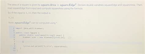 Solved The Area Of A Square Is Given By Square Area Edge2