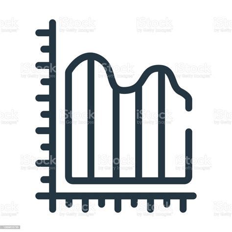 Multiple Variable Continuous Chart Thin Line Icon Newspaper Vertical