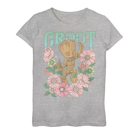 Girls 7 16 Marvel Guardians Of The Galaxy Classic Floral Groot Graphic Tee