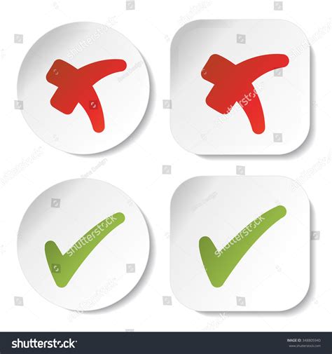 Vector White Stickers Check Mark Symbols เวกเตอร์สต็อก ปลอดค่าลิขสิทธิ์ 348805940 Shutterstock