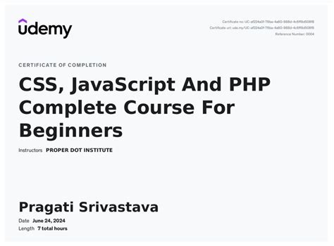 🎉 Excited To Share That Ive Earned A Udemy Certificate In Css Php