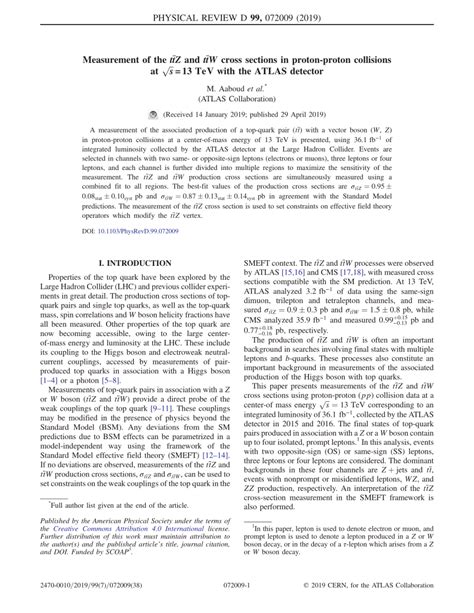Pdf Measurement Of The T T ¯ Z And T T ¯ W Cross Sections In Proton
