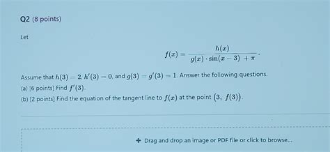 Solved Let f x g x sin x πh x Assume that Chegg