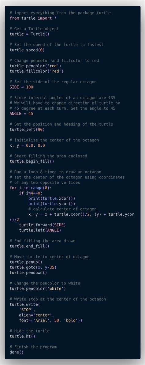 Write A Program That Uses The Loop To Draw An Octagon With T Quizlet