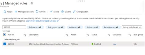 調整適用於 Azure Front Door 的 Azure Web 應用程式防火牆 Microsoft Learn