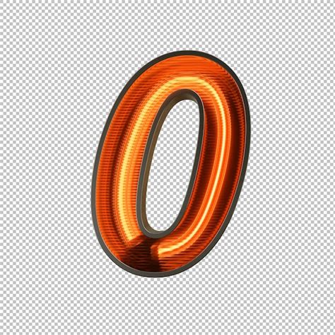 Неоновый свет номер на прозрачном фоне Премиум Psd Файл