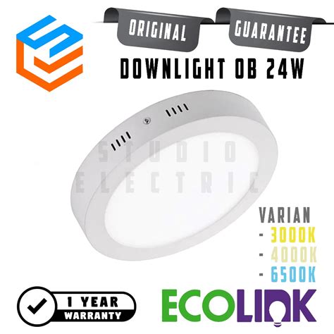 Jual Lampu Ecolink Led Downlight Outbow Round 24 Watt Bulat Surface