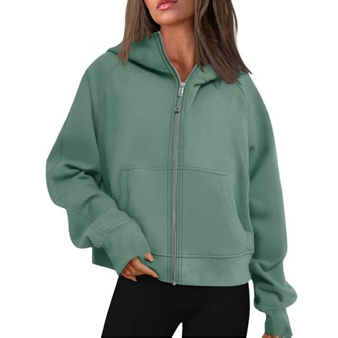 Ozmmyan Womens Lightweight Hoodies Full Zip Up Oversized Women Casual