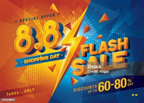 88 쇼핑의 날 플래시 판매 배너 템플릿 디자인 특별 행사 할인 가격에 대한 스톡 벡터 아트 및 기타 이미지 가격 가격표 개성 개념 Istock