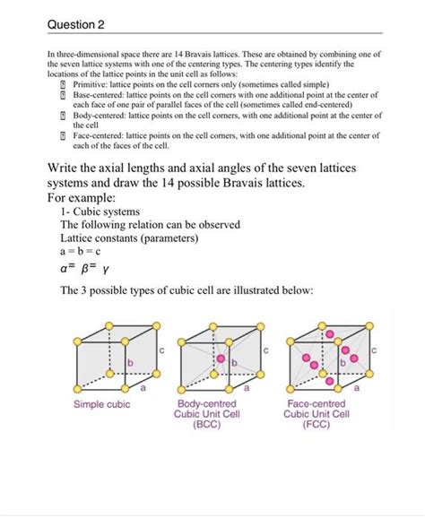 Solved In Three Dimensional Space There Are Bravais Chegg