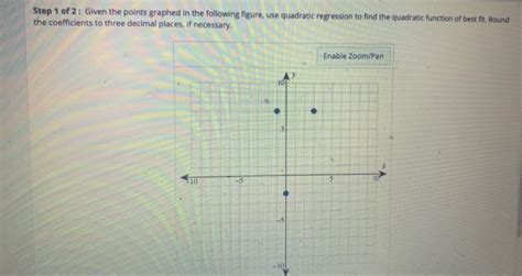 Solved Step 1 Of 2 Given The Points Graphed In The
