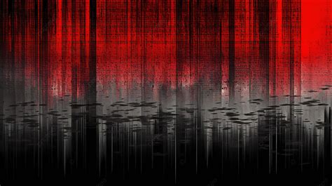 Vibrant Red And Gray Overlay Glitch Art With Static Noise Texture