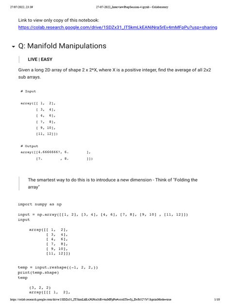 27 07 2022 Interviewprepsession 4 Ipynb Colaboratory Pdf Computer Programming Computing