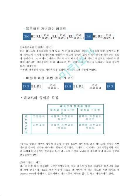데이터 파일의 종류와 설계 정보처리인문사회레포트
