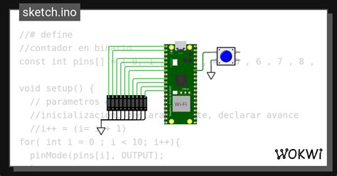 Practica 8 Push Boton Led Bar Wokwi ESP32 STM32 Arduino Simulator