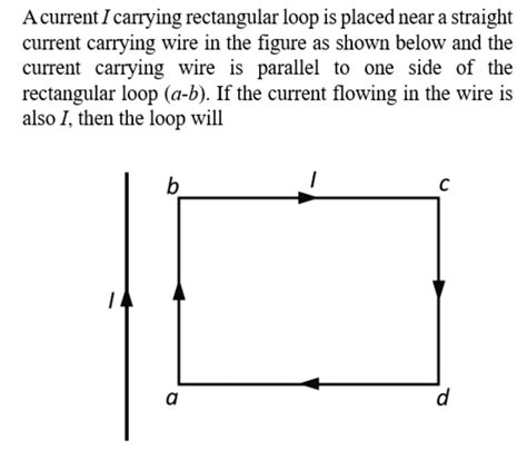 solved a current i carrying rectangular loop is placed near a straight current carrying wire in