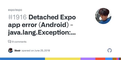 detached expo app error android java lang exception could not load
