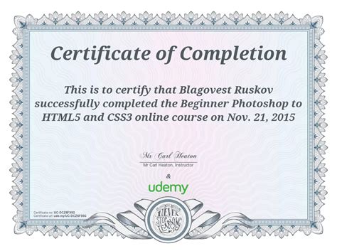 Udemy Certificate Photoshop Html Css Pdf