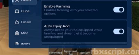 Fisch Auto Equip Rod Auto Farm Dupe Scripts RbxScript
