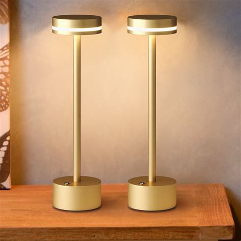 Led Rechargeable Cordless Aluminum Table Lamp 3000k Warm White 3