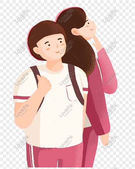 중국 발렌타인 데이 간단한 만화 커플 Png 일러스트 무료 다운로드 Lovepik