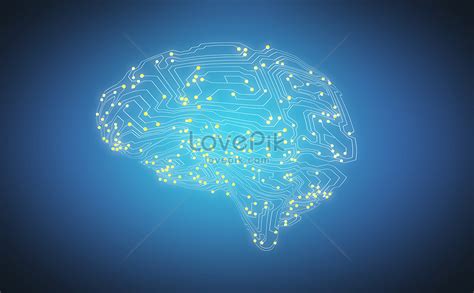 과학 기술 회로 뇌 블루 배경 사진 및 창의적인 일러스트 무료 다운로드 Lovepik