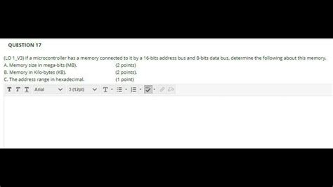 Solved Question 17 Lo 1v3 If A Microcontroller Has A
