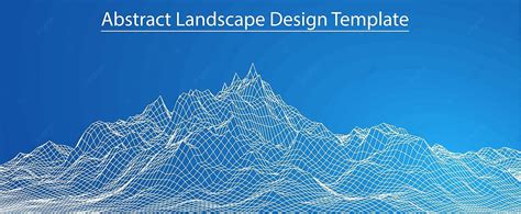 3d Wireframe Landscape Vector Frame Wireframe Geographic Vector Frame