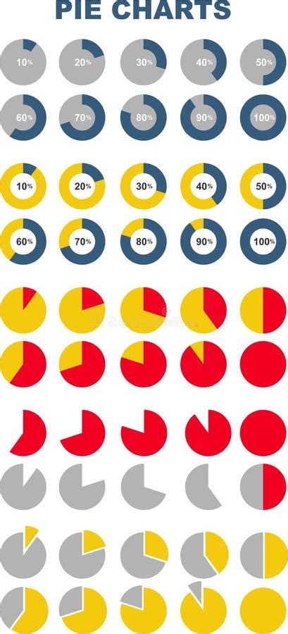 Set Of Colored Pie Charts Infographic Elements Stock Vector Illustration Of Circle Info