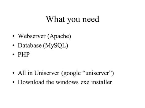 Setting Up A Development Environment What You Need Webserver Apache