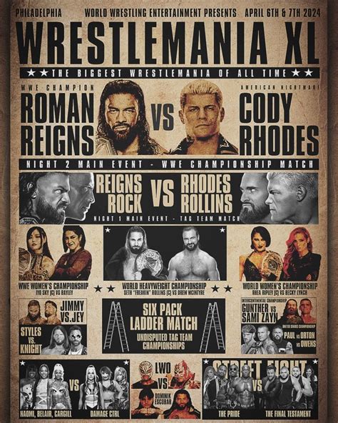Wrestlemania 50 Event Poster Wrestlemania Flyer Wrestling Posters